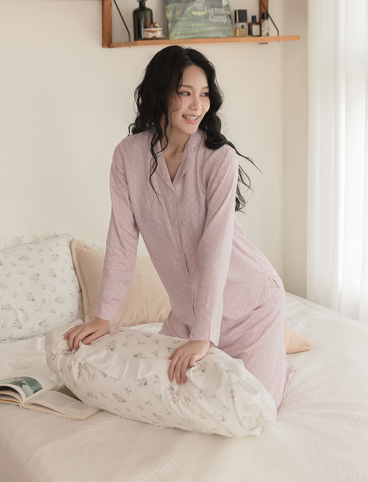 柔軟緞面點點長褲居家套裝 - dp內衣 貼心為妳｜DEPIC品牌訂製 穿出妳的自信