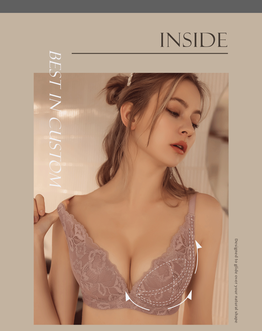 Exotic-爆乳低脊心V溝玫瑰霓光蕾絲內衣組(可機洗) - dp內衣 貼心為妳｜DEPIC品牌訂製 穿出妳的自信